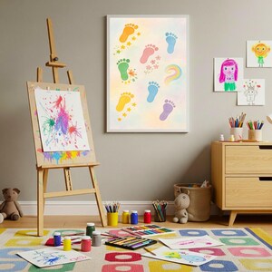 Printable Footprint Wall Art for Kids | Colorful, Minimal & Whimsical ...