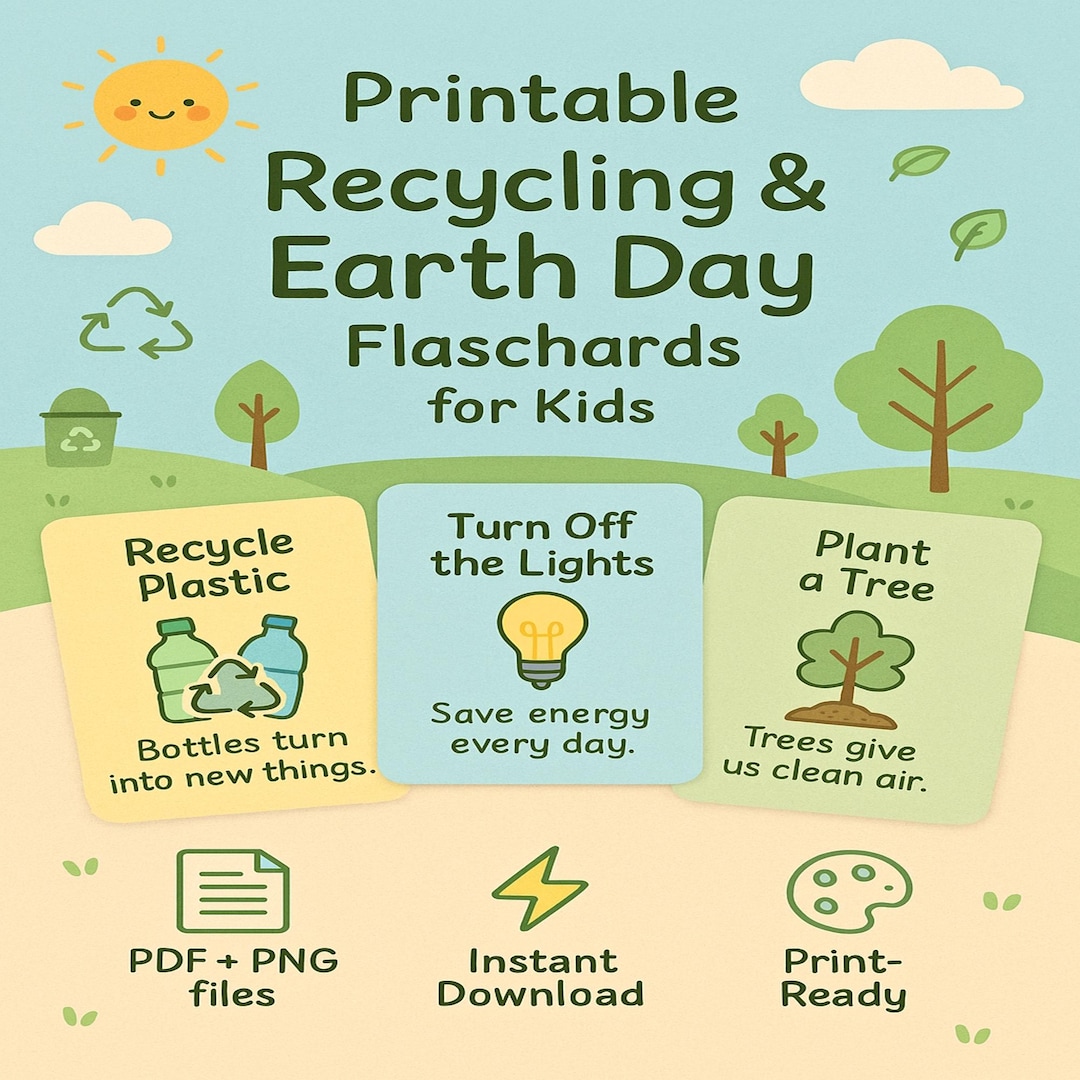 Printable Recycling Flashcards for Kids | Eco-friendly Classroom & Home ...