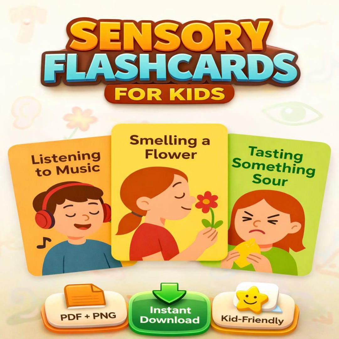 Sensory Flashcards: 5 Senses Learning Activity for Preschool (PDF + PNG ...