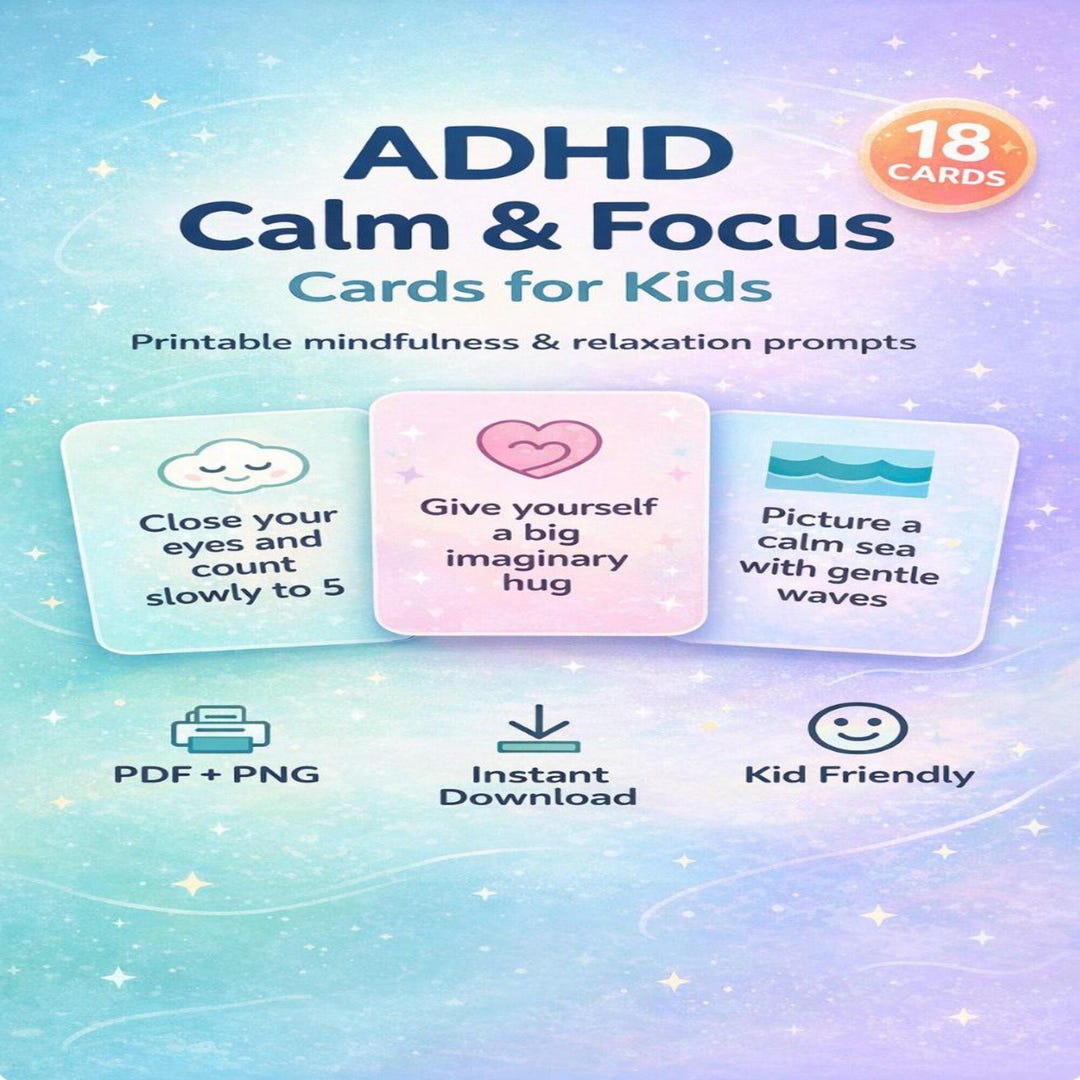 ADHD Calm & Relax Cards for Kids | Mindfulness Activities | Emotional ...