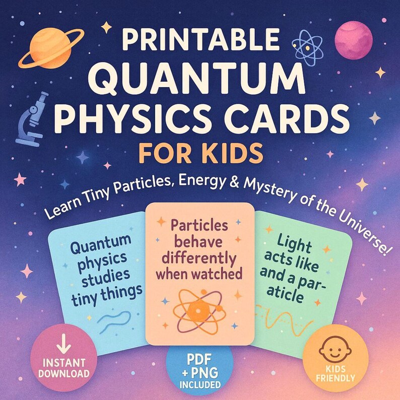 Quantum Physics for Kids – Printable Flashcards to Learn Particles, Waves, and Energy in a ...