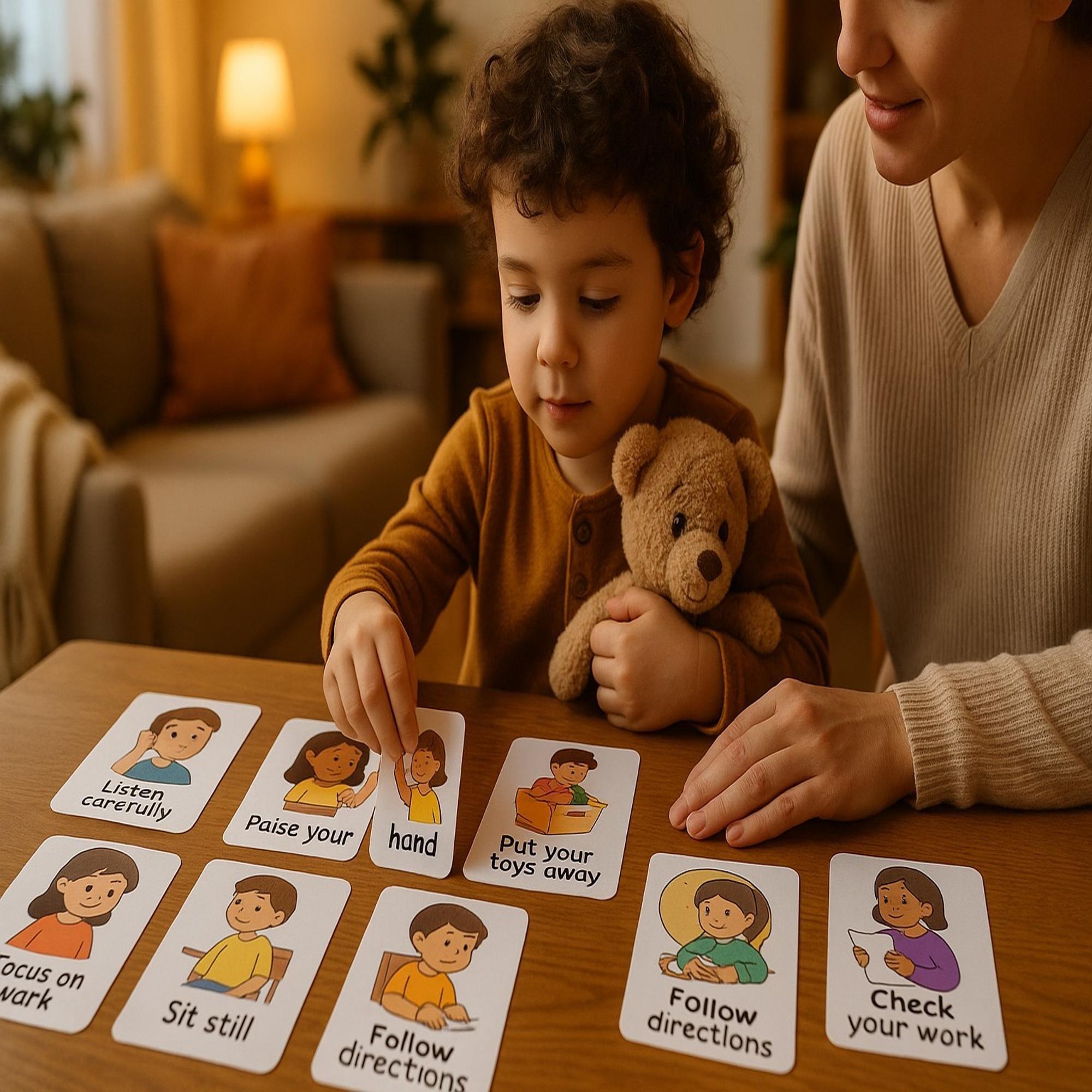ADHD Routine Cards for Kids | Visual Schedule for Neurodivergent ...
