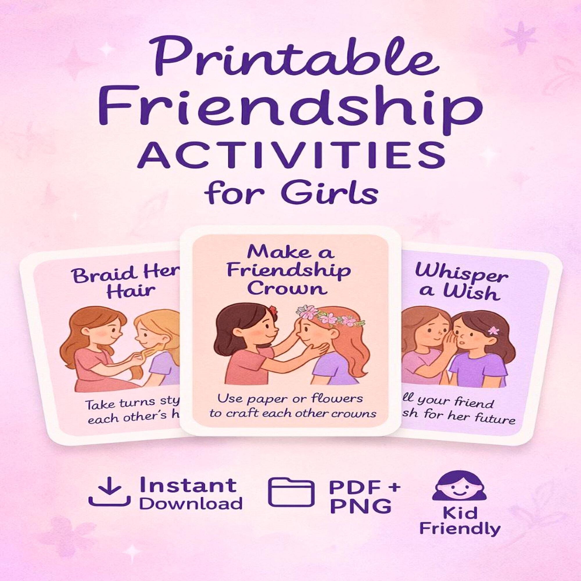 Friendship Activity Cards for Girls – Printable Bestie Bonding (PDF ...