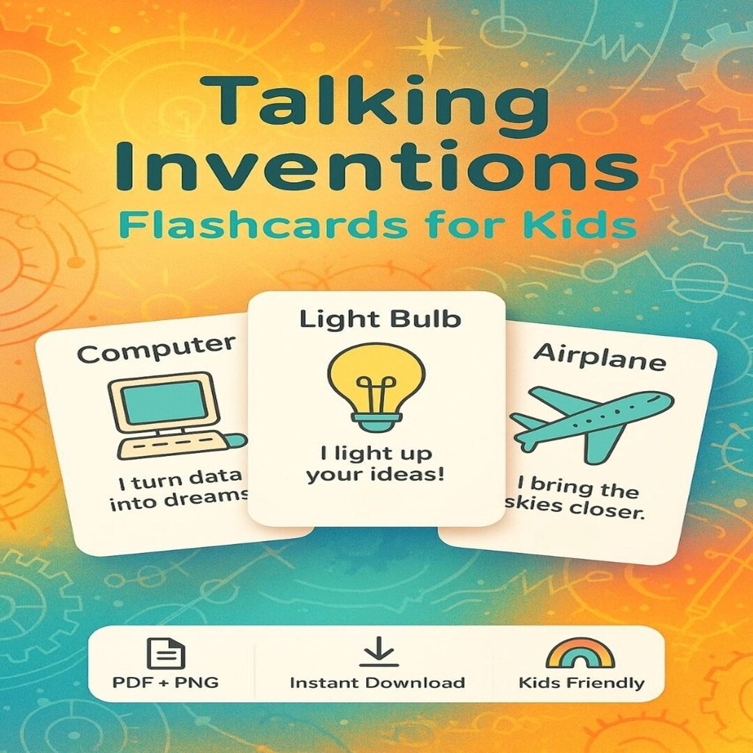 Talking Inventions Flashcards for Kids | Printable Science & Discovery ...