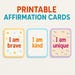 Positive Affirmation Cards for Kids – 18 Confidence Boosting Flashcards ...