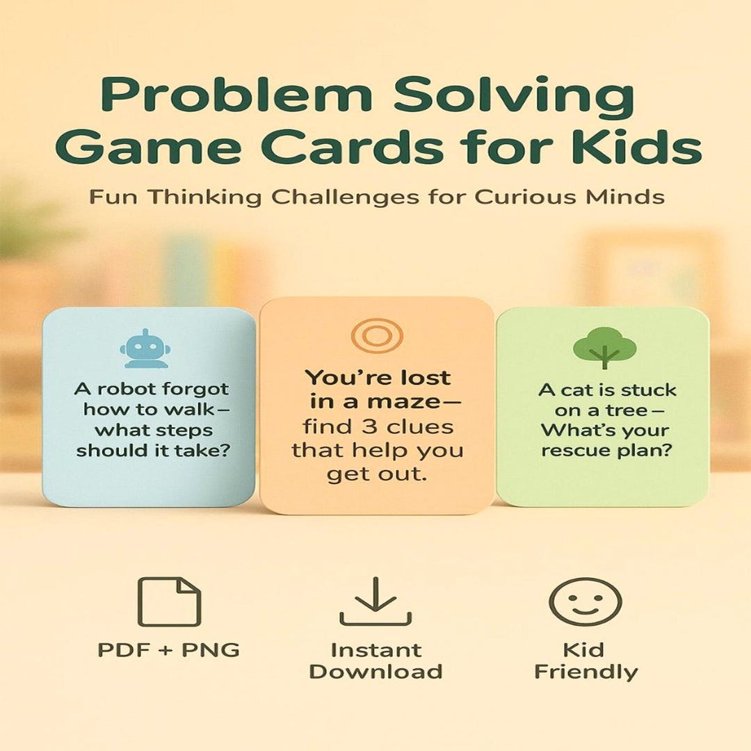 Problem Solving Game Cards for Kids - Etsy UK