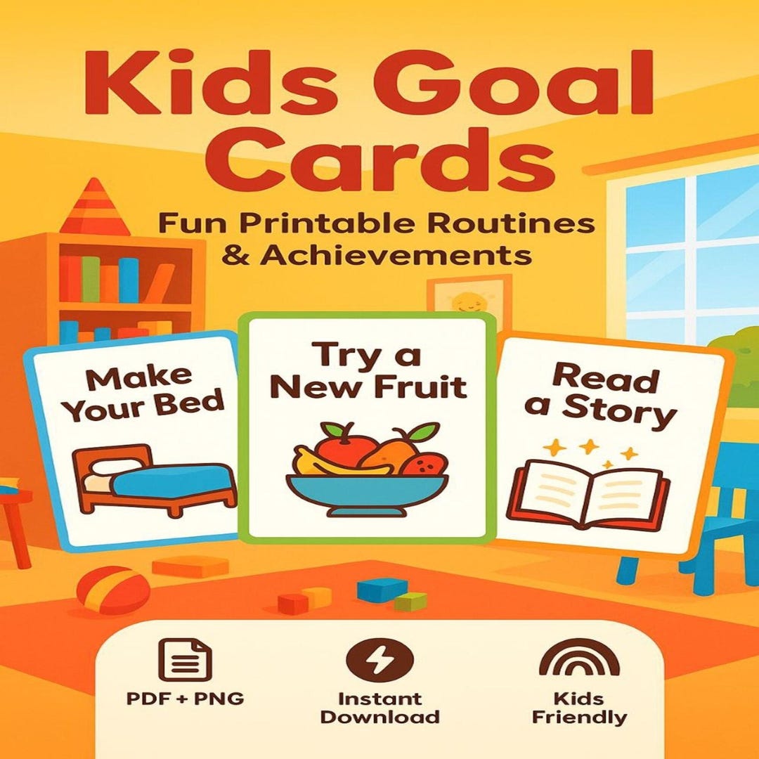 Kids Goal Cards – Printable Motivation Cards for Children - Etsy Canada