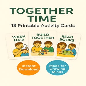 Together Time Activity Cards for Kids - 18 Printable Bonding Tasks for ...
