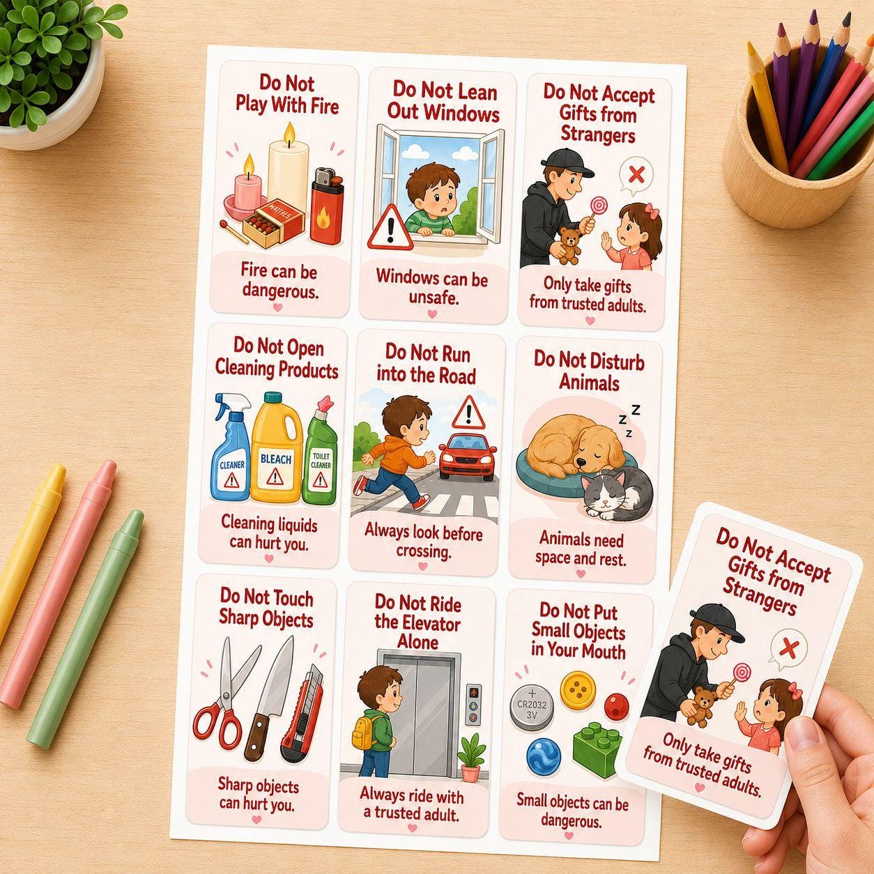 Safe Vs Unsafe Behaviors Flashcards, 18 Child Safety Cards - Etsy