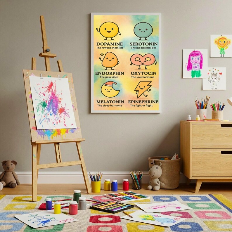 Happy Hormones Poster: Educational Science Art for Kids (PDF Download ...