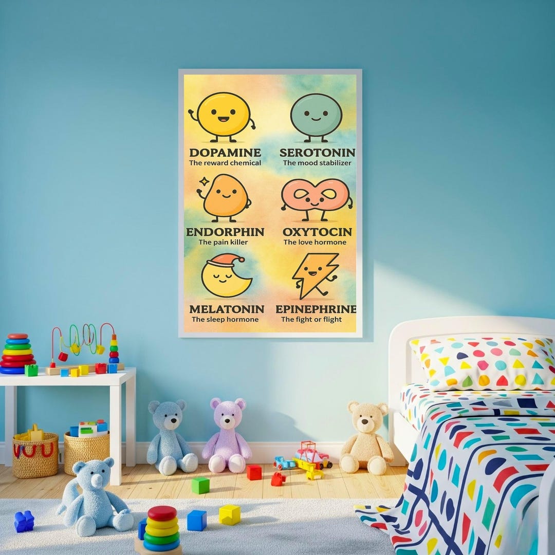 Happy Hormones Poster: Educational Science Art for Kids (PDF Download ...