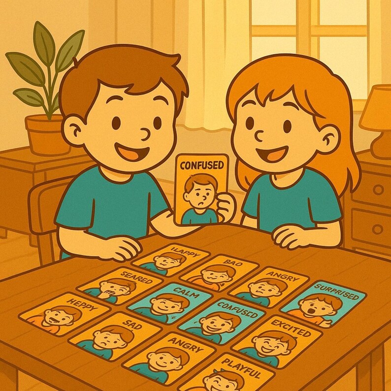 Printable Emotion Cards for Kids – 12 Feelings Flashcards – Emotional ...