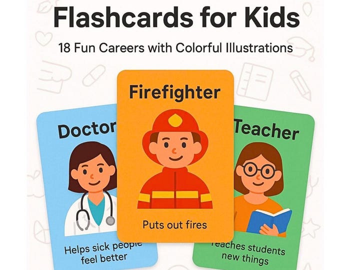 Printable Professions Flashcards for Kids | Montessori Career Learning ...