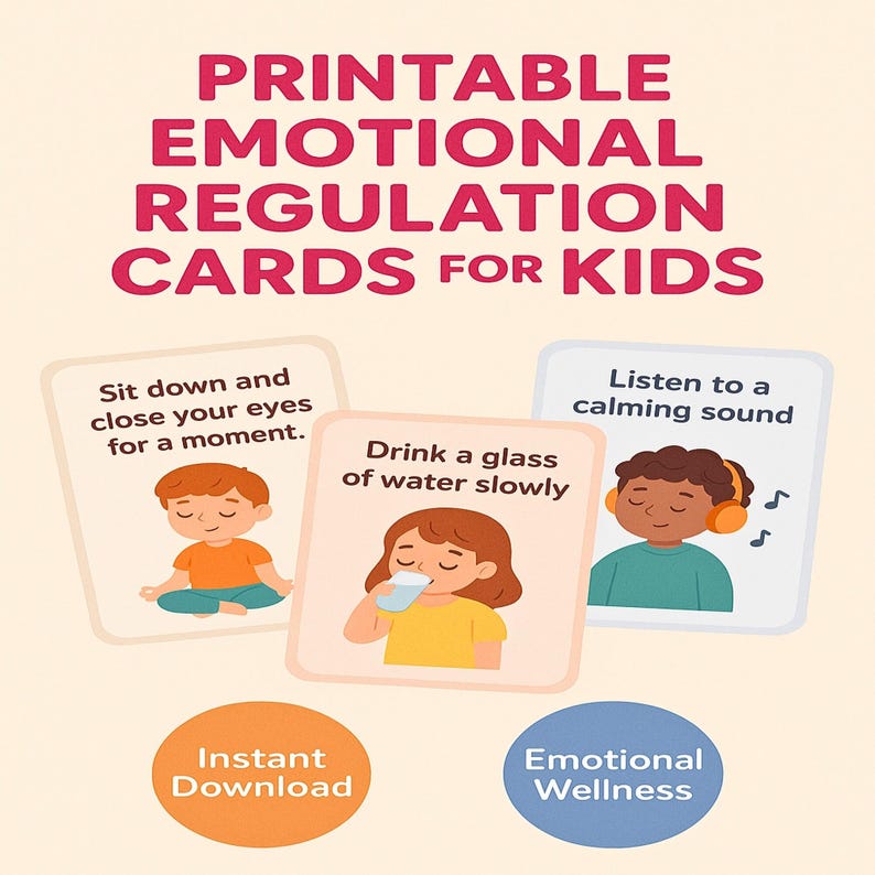 Printable Emotional Regulation Cards for Kids – Calm Down & Coping ...