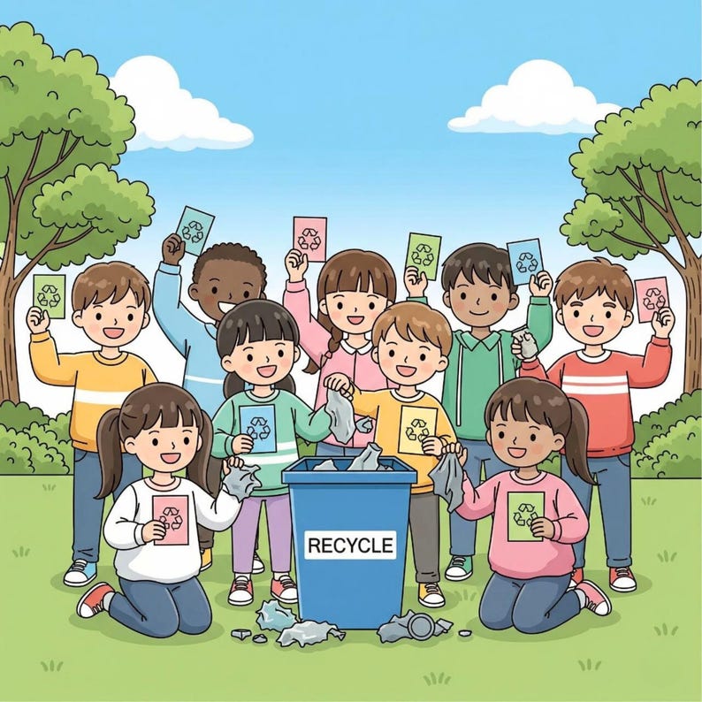 Printable Recycling Flashcards for Kids | Eco-friendly Classroom & Home ...
