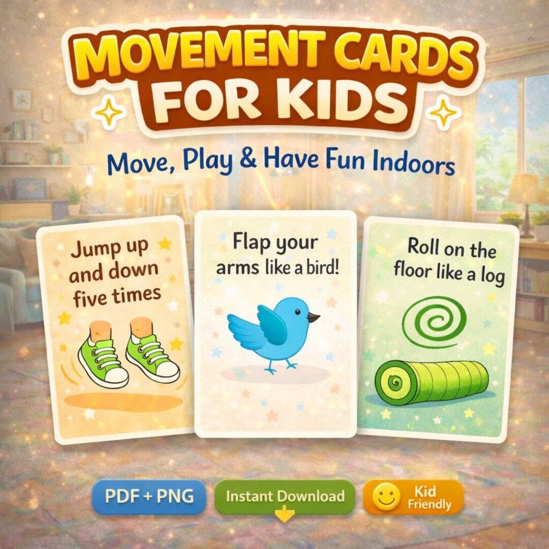 Printable Movement Cards for Kids | Gross Motor Skill Activities | Fun ...