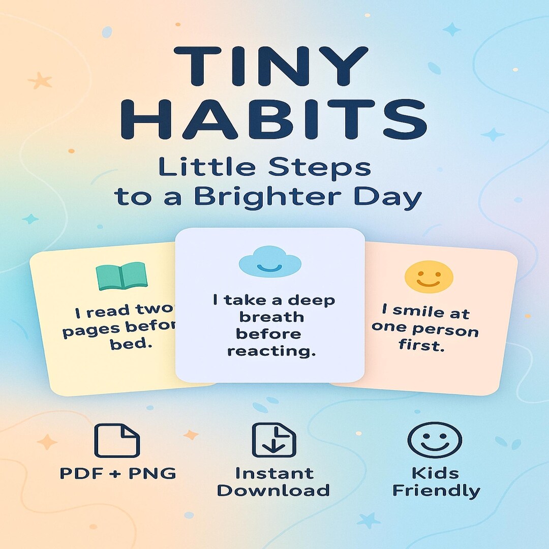 Tiny Habits for Kids | Printable Habit Cards | Mindful Growth PDF - Etsy