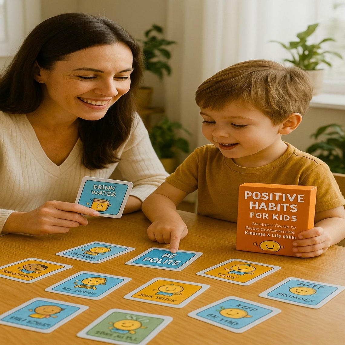 Printable Positive Habit Cards for Kids | 24 Daily Habits in PDF JPG ...