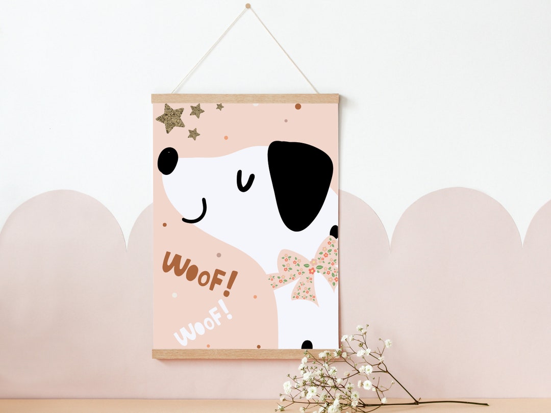 Cute Girls Spotty Dog Print. Walll Art Perfect for Girls Rooms, a ...