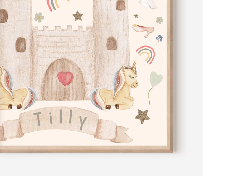 Set of 3 Personalised Fairytale, Princess and Unicorn Prints. Perfect ...