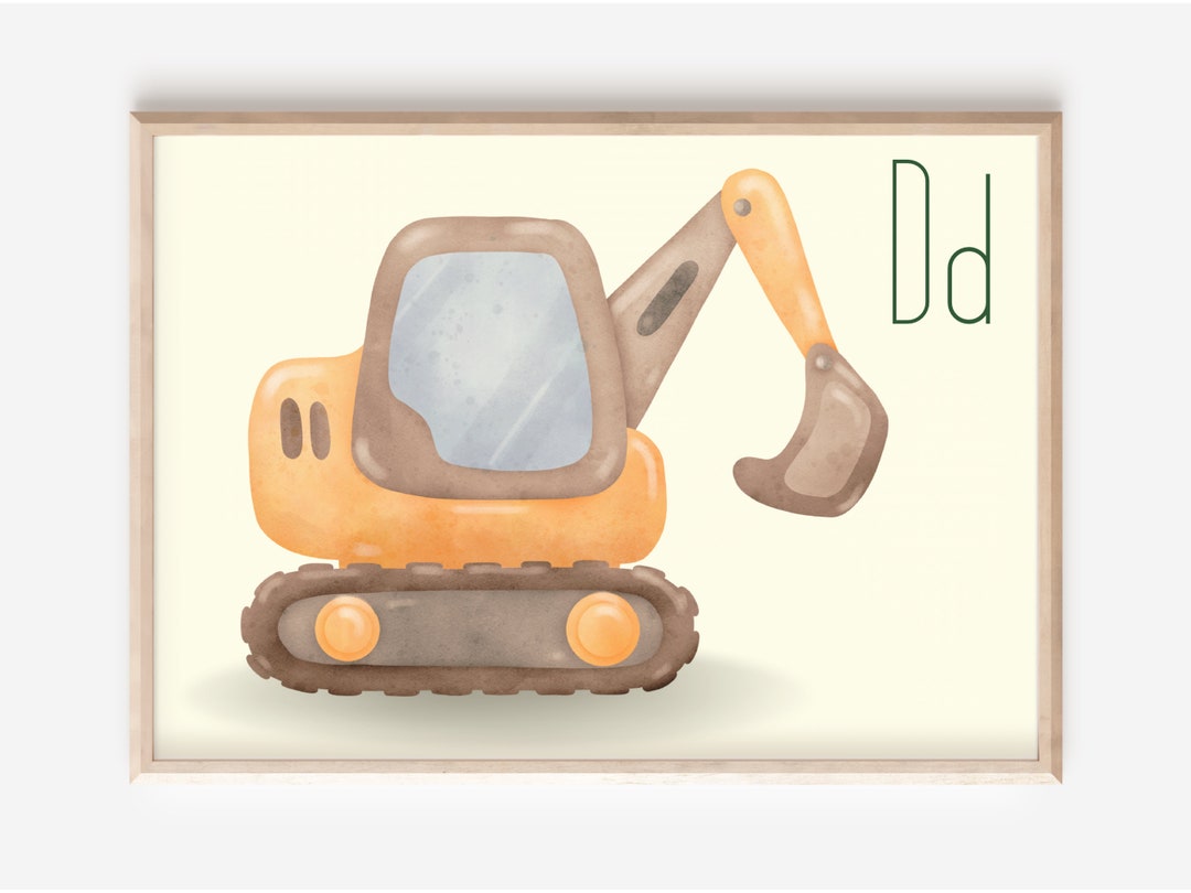 Alphabet Digger Print. Perfect Vehicle and Construction Wall Art for a ...
