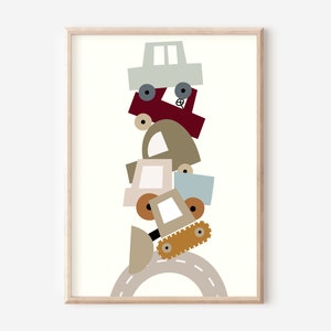 Set of Race Car and Vehicle Gallery Wall Prints for a Bedroom, Playroom ...