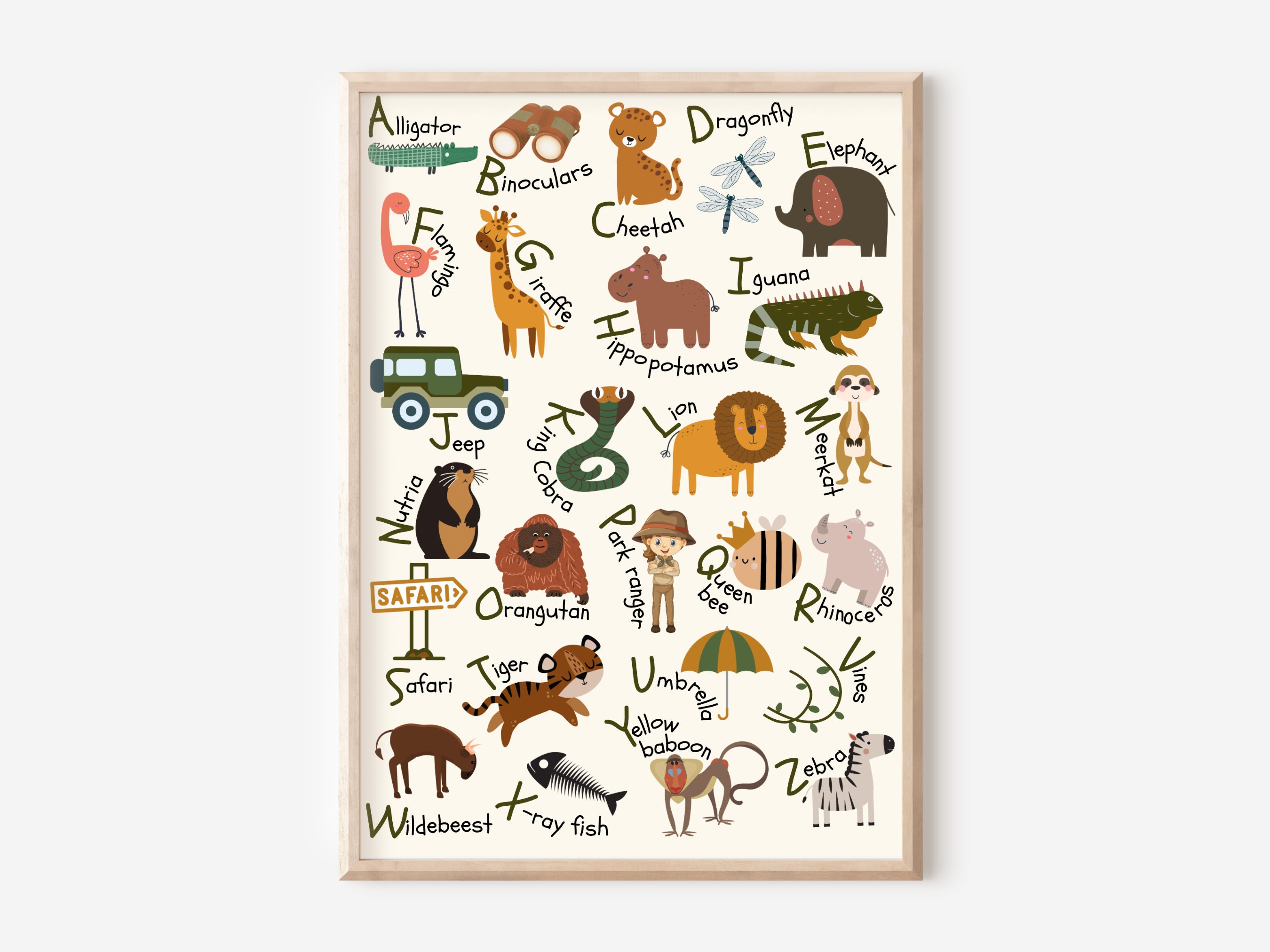 Safari and Jungle Themed Alphabet and Count to 100 Numbers Prints ...