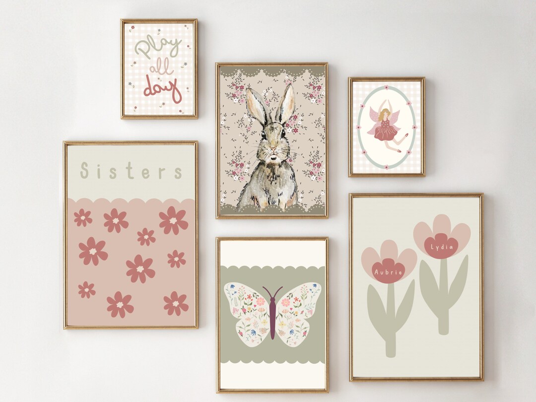 Set of Sisters Gallery Wall Prints, Including Personalised Sisters ...