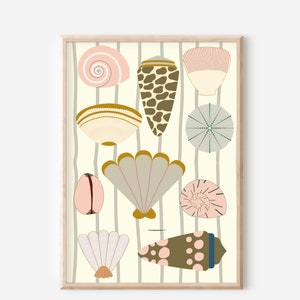 Mermaid and Shell Themed Prints for a Nursery, Little Girls Room or ...