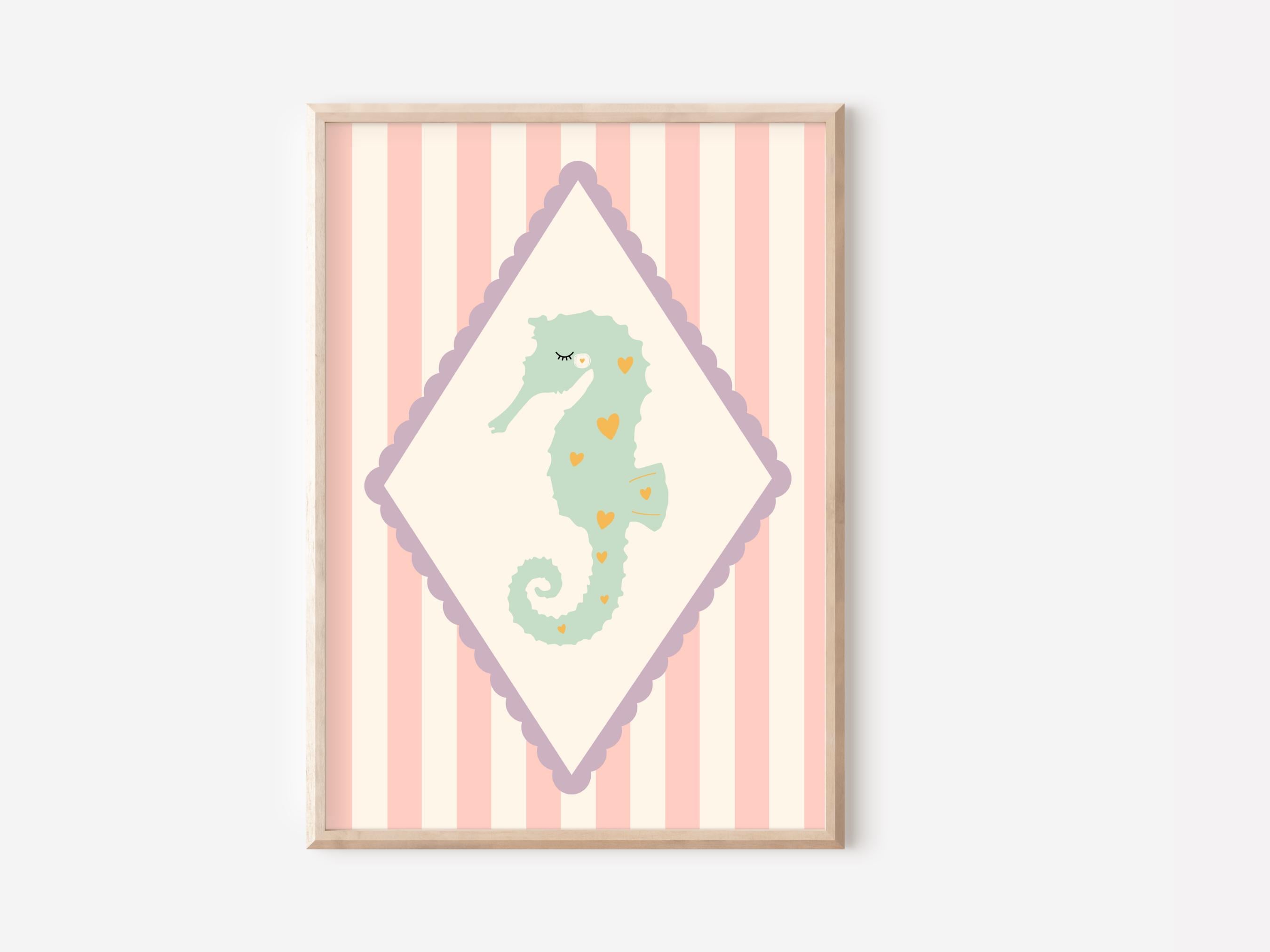Bright Pastel Ocean, Mermaid and Shell Themed Prints for a Nursery ...