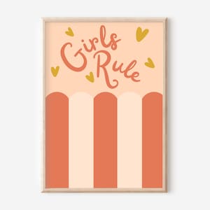 Girls Rule Print. Pretty Wall Art Perfect for Girls Rooms, a Playroom ...