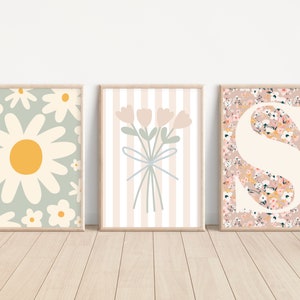 Teen and Tween Prints for Girls. Muted Neutral Colours With Flower and ...