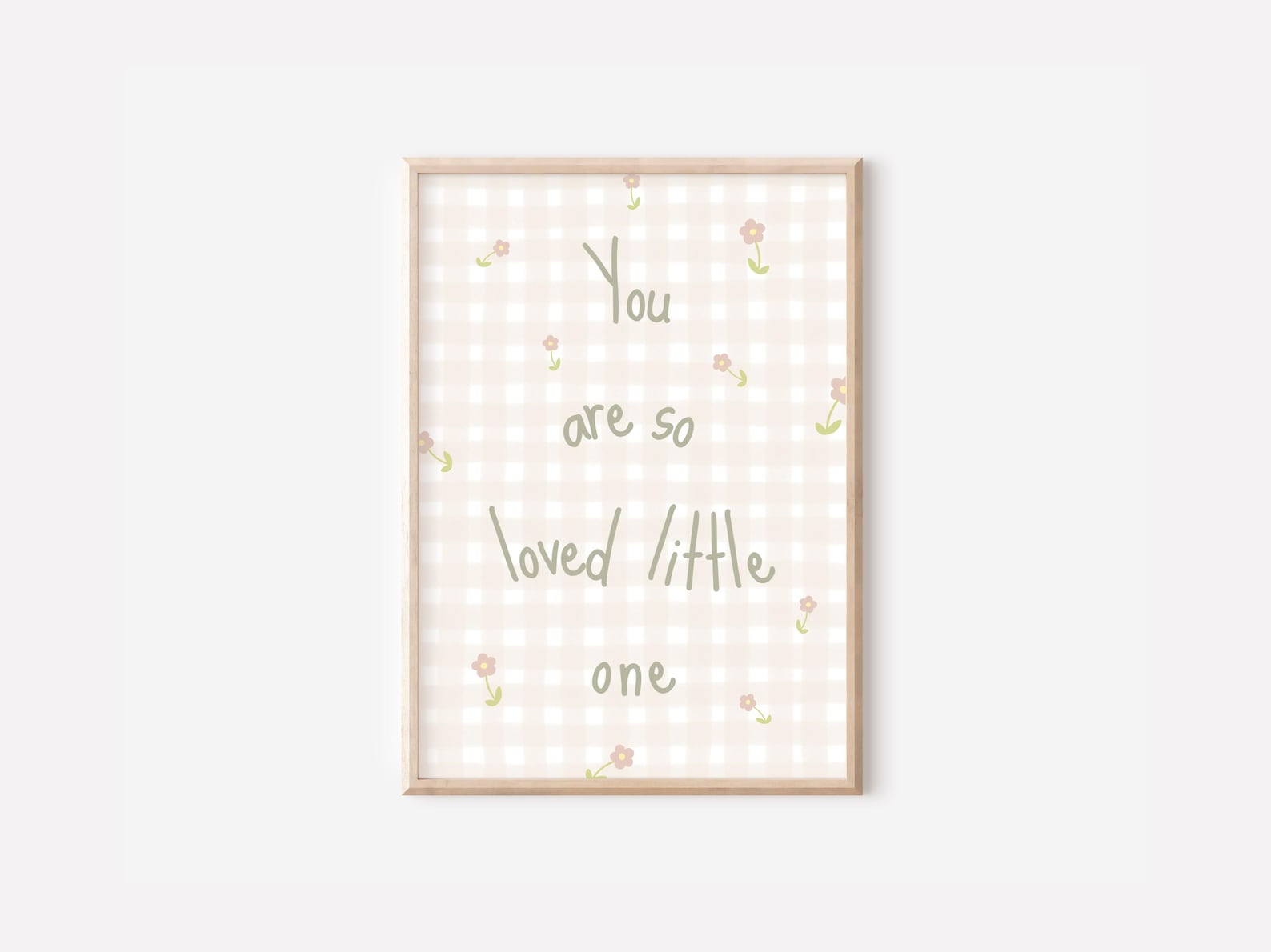 Gingham Floral You Are so Loved Little One Quote - Etsy Australia
