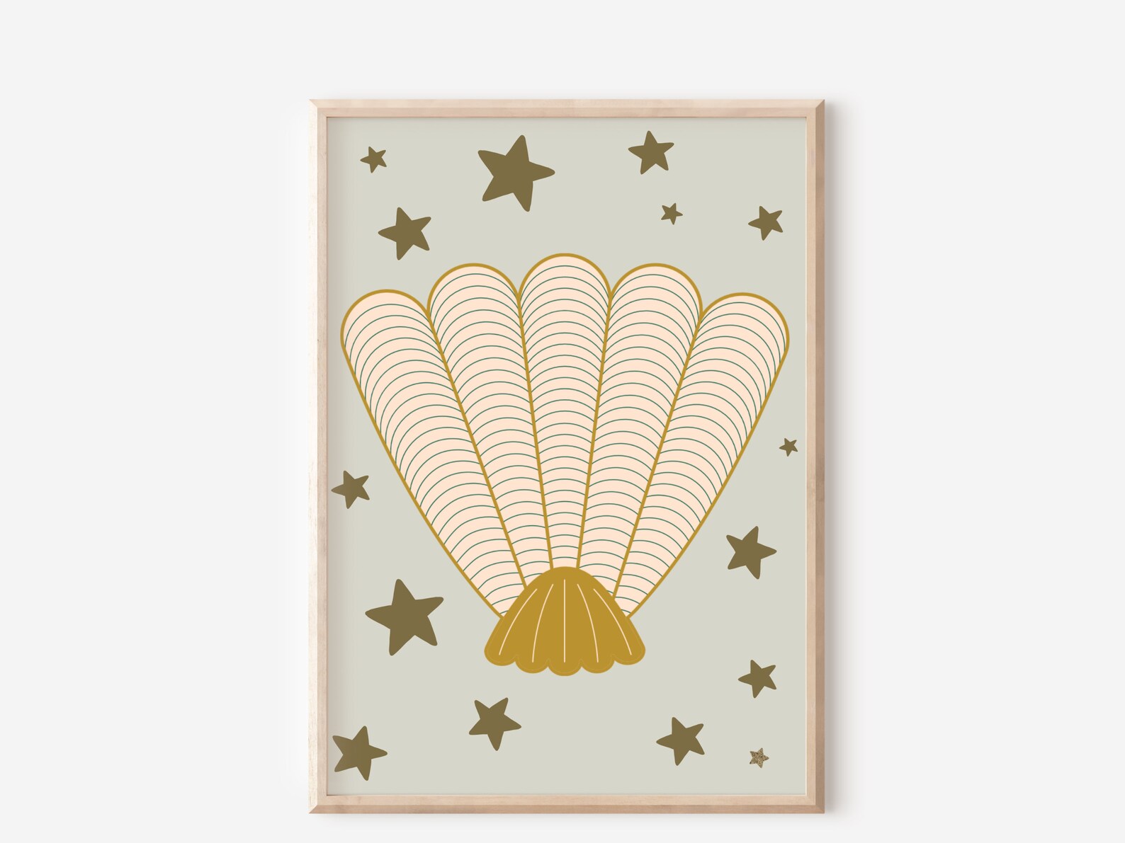 Mermaid and Shell Themed Prints for a Nursery Little Girls - Etsy