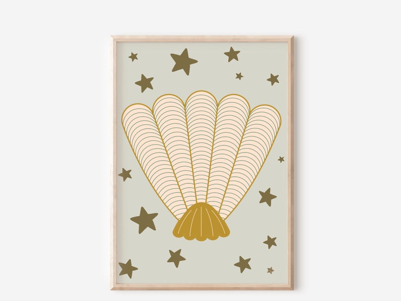 Mermaid and Shell Themed Prints for a Nursery Little Girls - Etsy