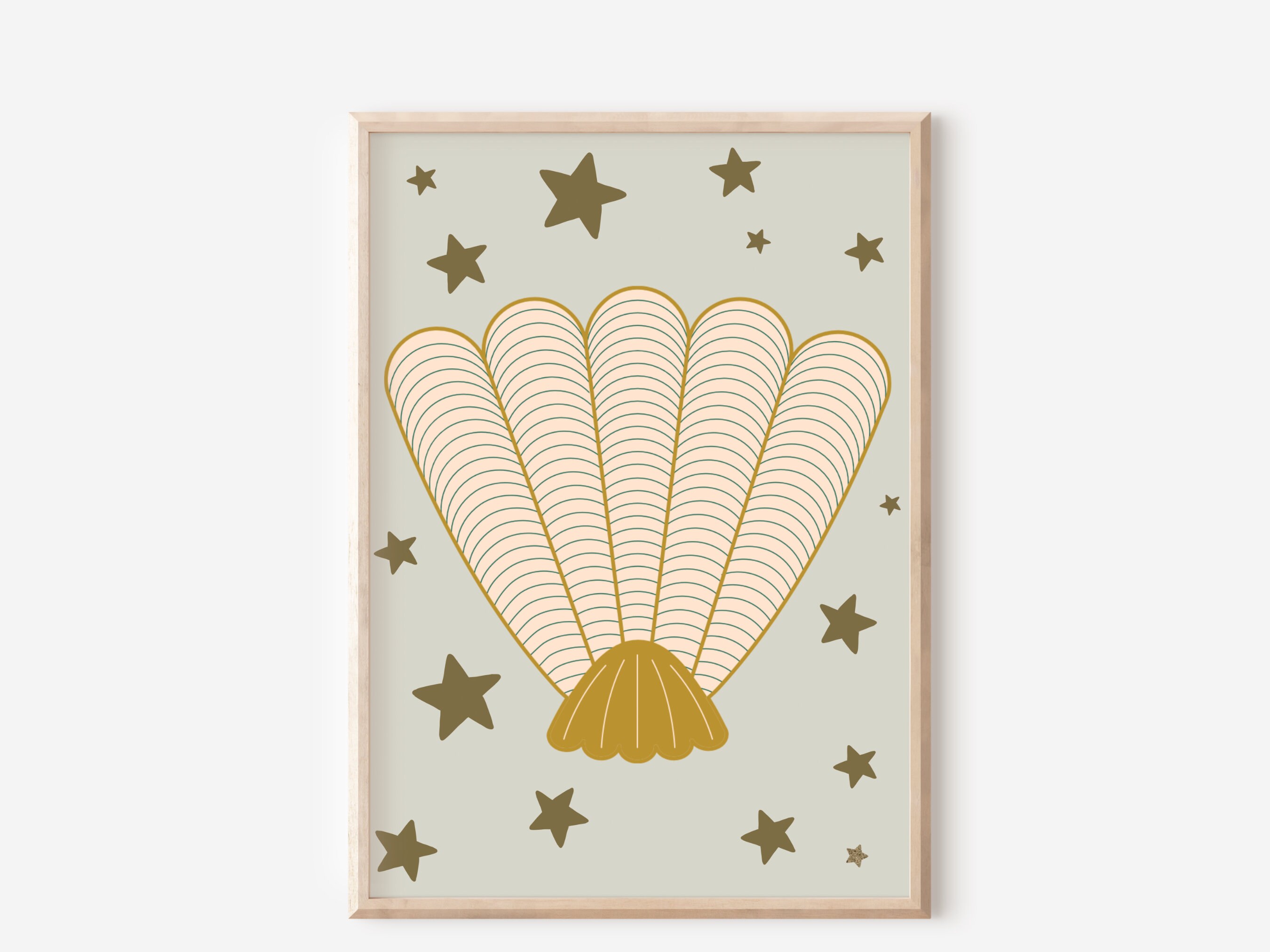 Mermaid and Shell Themed Prints for a Nursery Little Girls - Etsy