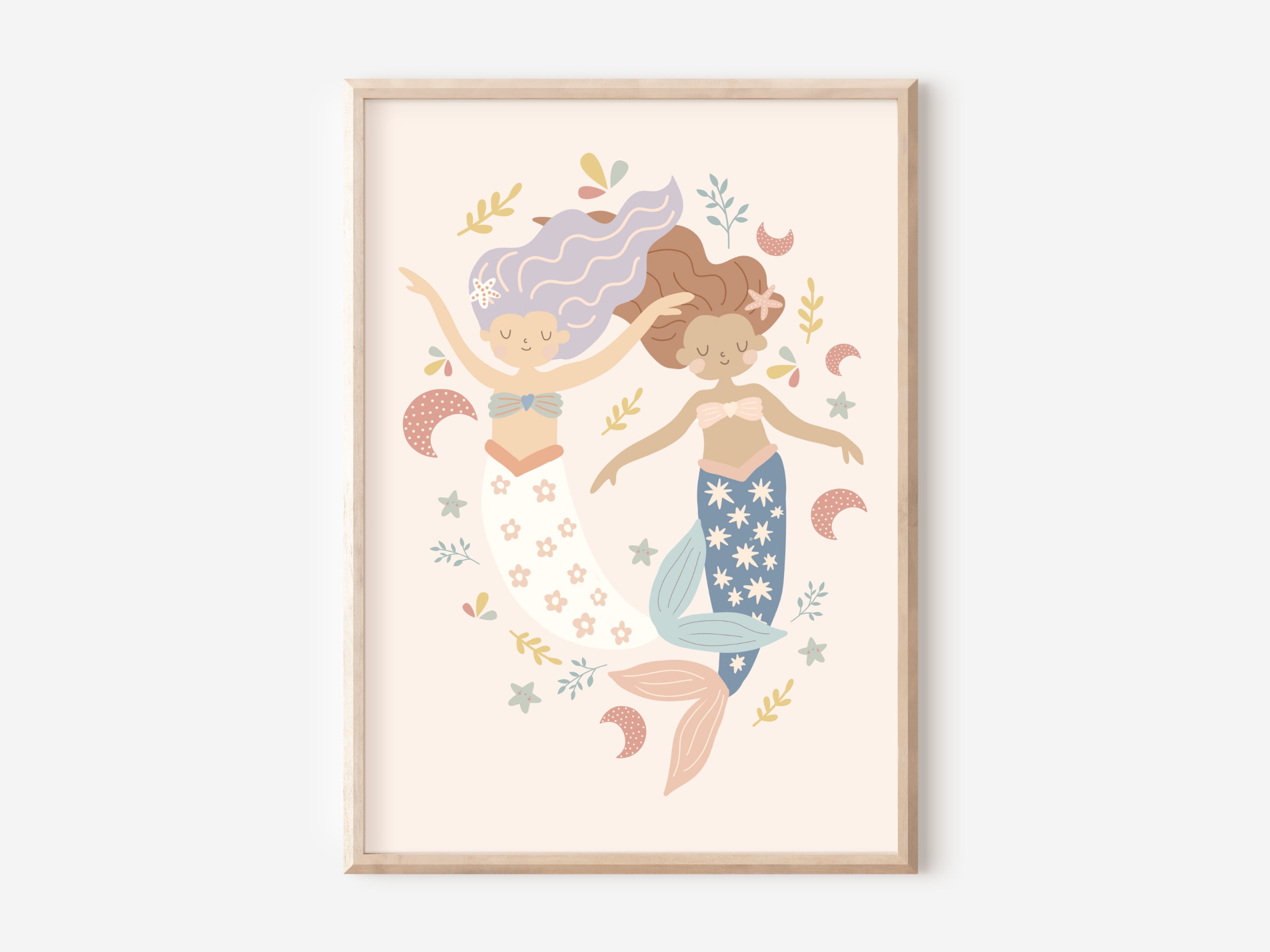 Set of 3 Mermaid Prints, the World is Your Oyster, Pastel Ocean Nursery ...