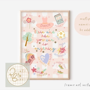 Positive Affirmation Girls Prints, Gallery Wall Posters, Positivity Art ...