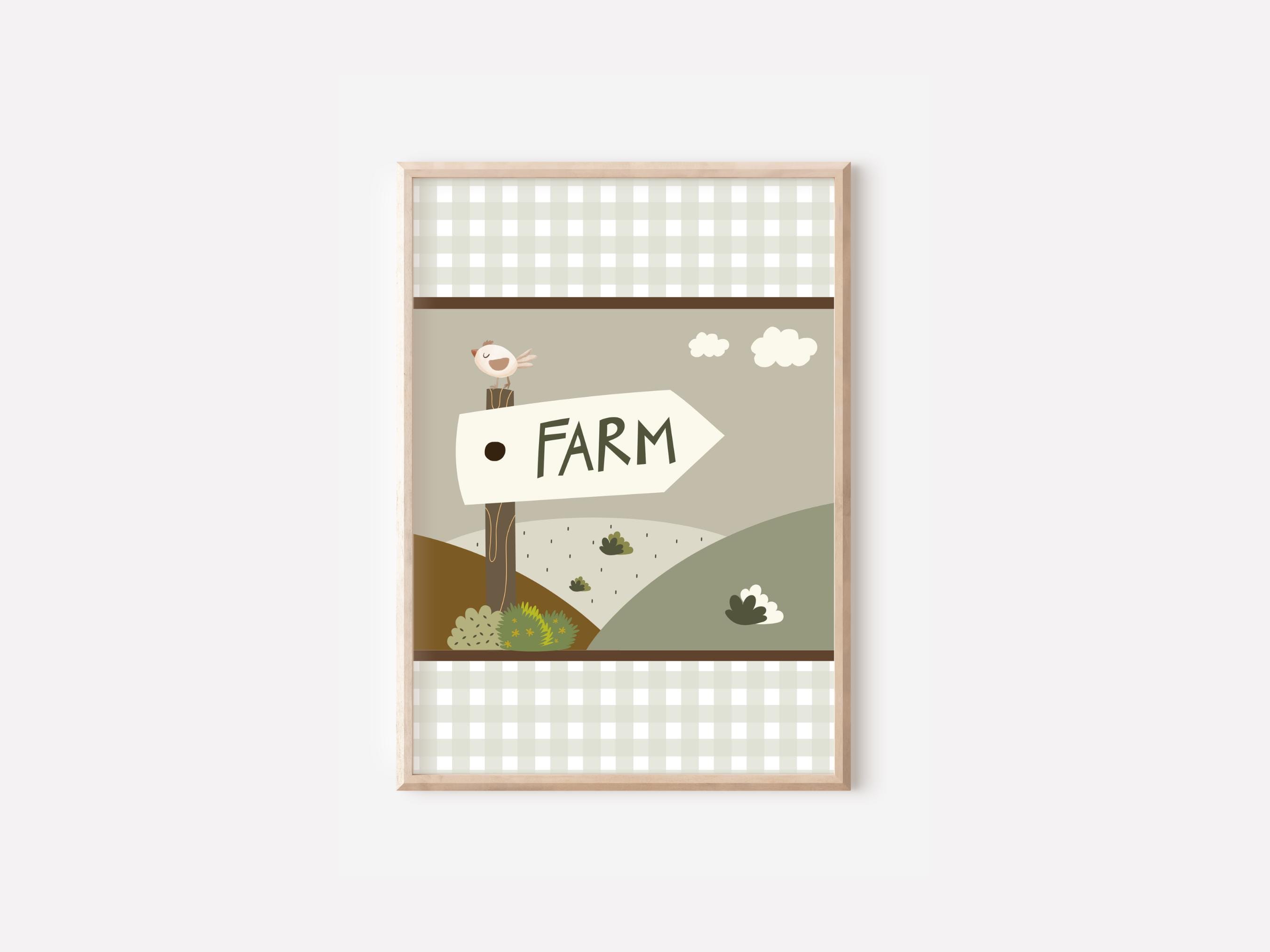Neutral Farm Animal and Tractor Prints. Set of 3 (unframed) - Etsy
