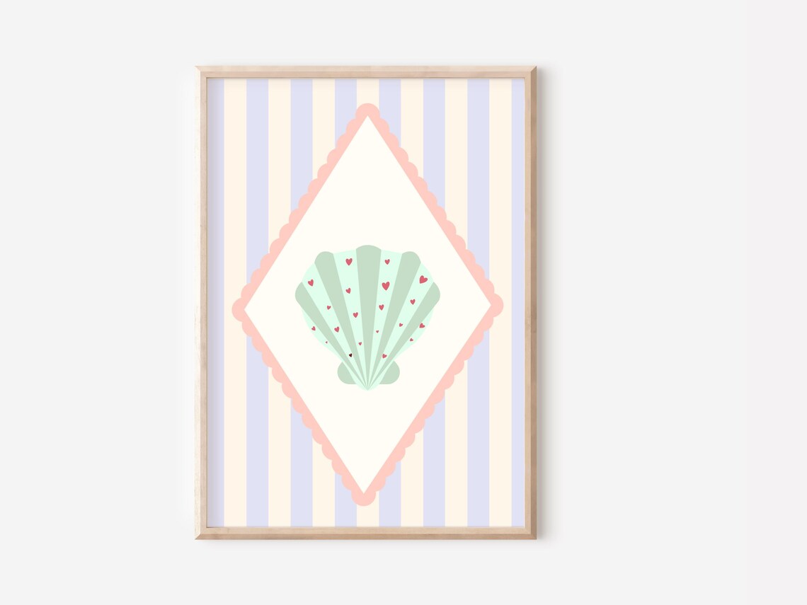 Bright Pastel Ocean, Mermaid and Shell Themed Prints for a Nursery ...