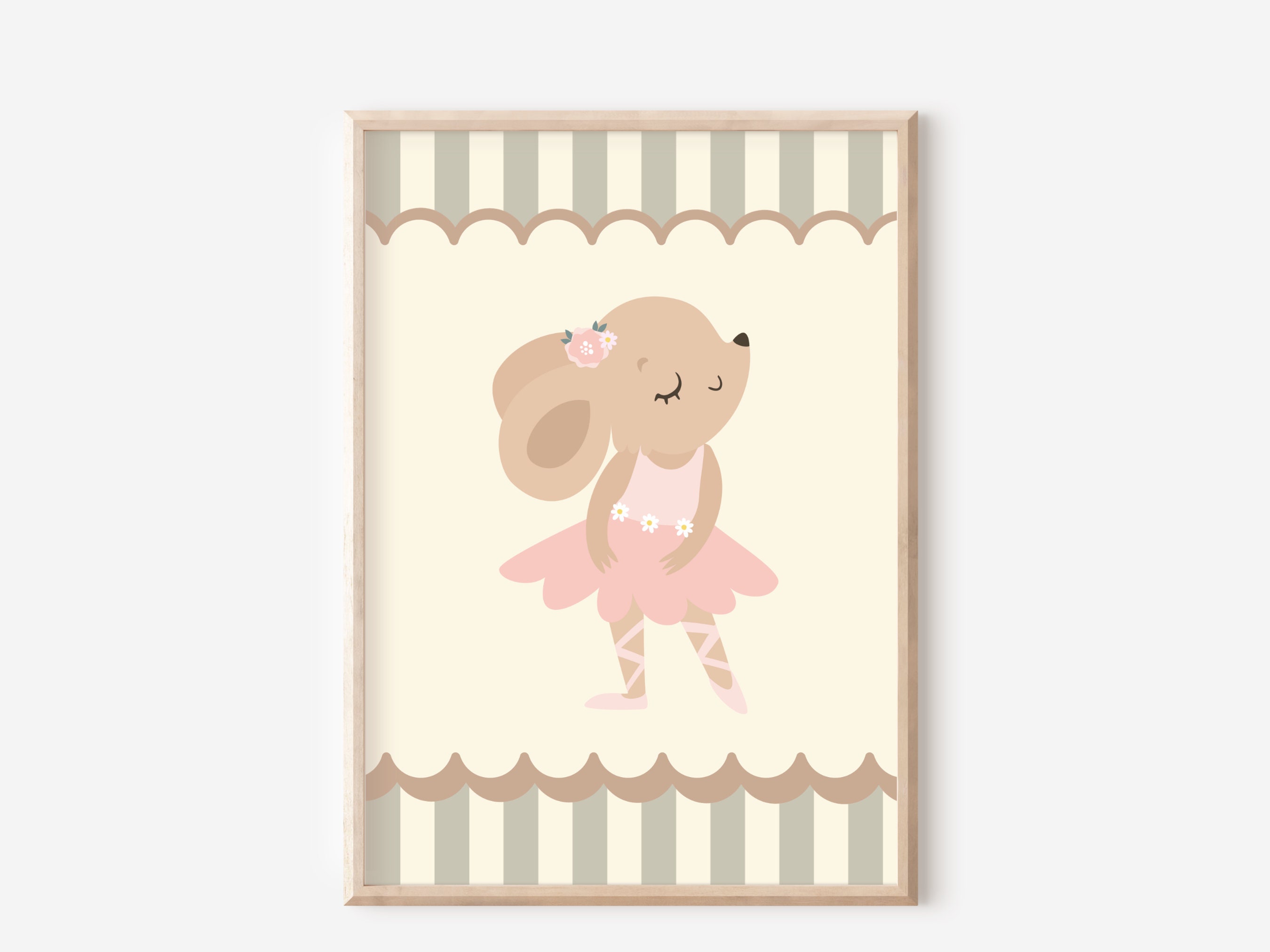 Set of Girls Nursery Pretty Prints Including a Personalised Name Print ...