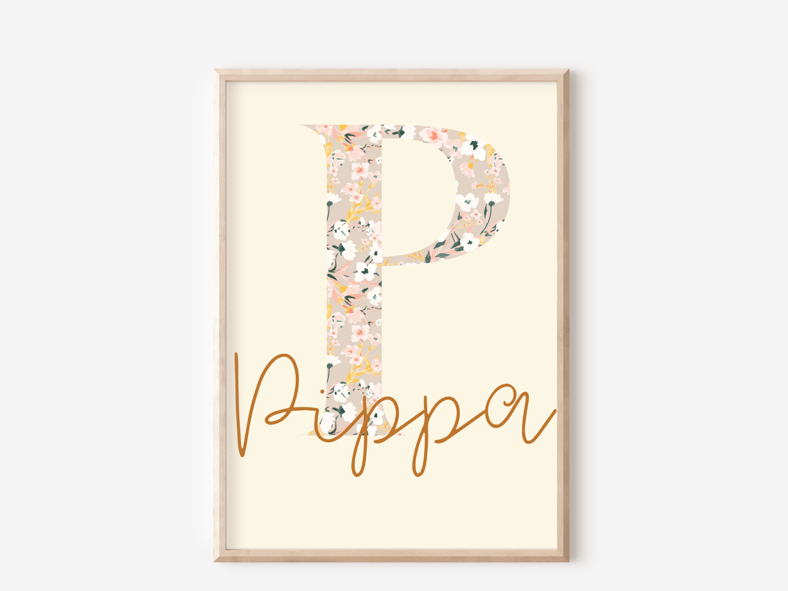 Set of Girls Nursery Pretty Prints Including a Personalised Name Print ...
