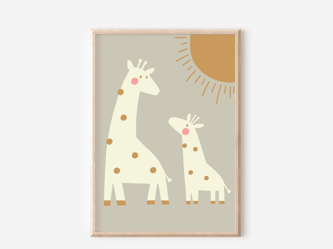 Set of 3 Safari Animal Prints With a Boho Colour Scheme Perfect for a ...