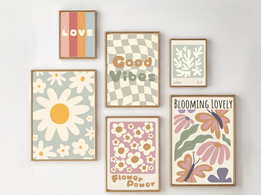 Set of Teen and Tween Girls Room Prints. Flower Power and Love Prints ...
