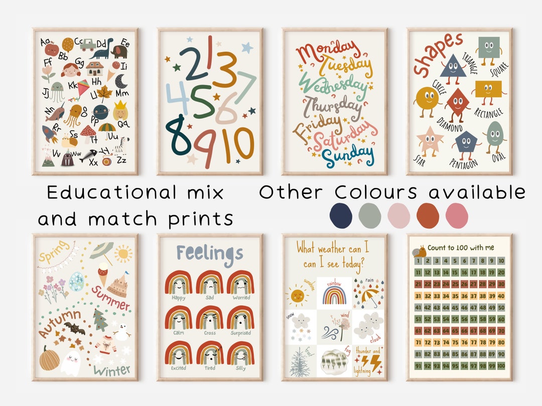 Mix and Match Educational Prints. Choose Between 1 and 8 Prints. - Etsy