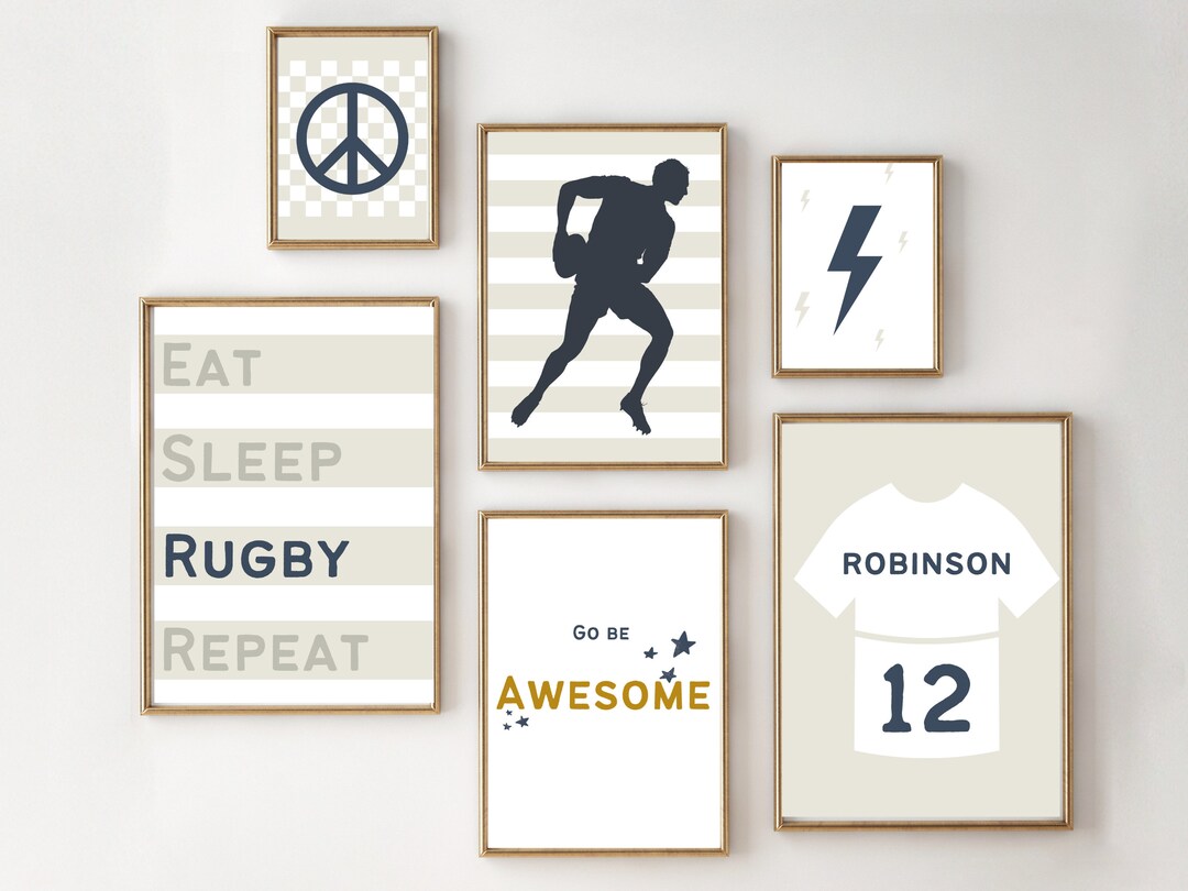 Gallery Wall Rugby Prints for Kids and Teens. Eat, Sleep, Rugby, Repeat ...