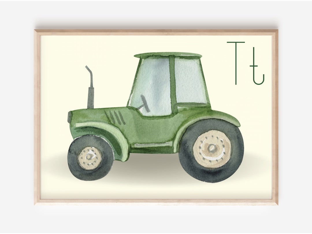 Alphabet Tractor Print. Perfect Vehicle and Construction Wall Art for a ...