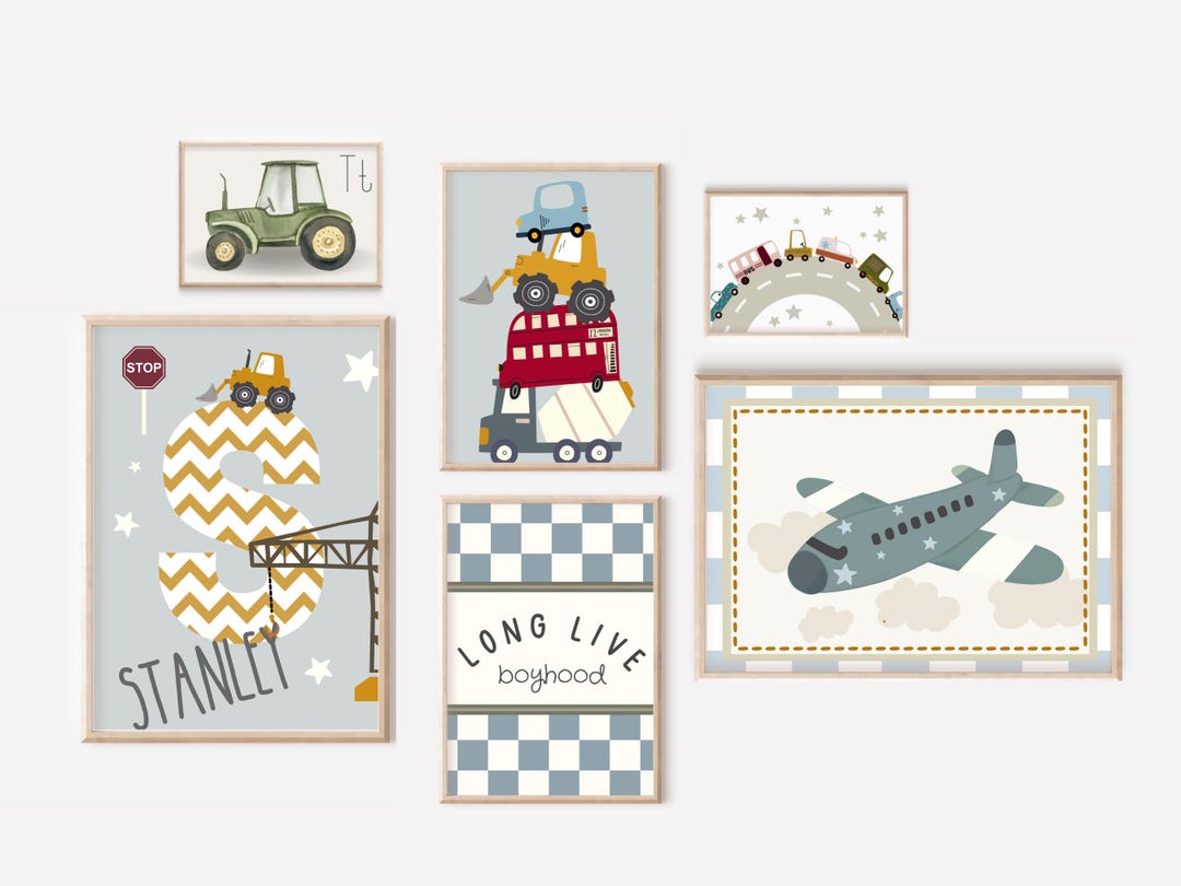 Car Vehicle and Transport Prints for a Boys Room or Nursery, Including ...