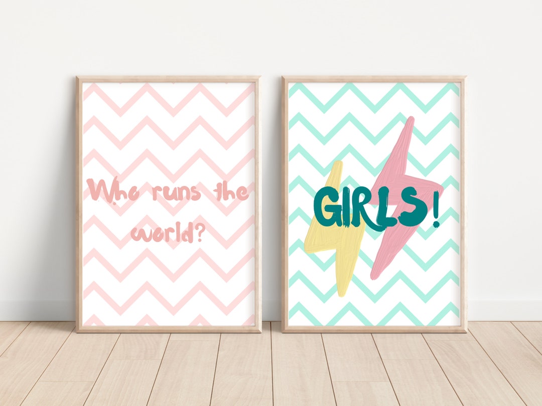 Set of 2 Teen and Tween Girls Prints. Who Runs the World, Girls! Prints ...