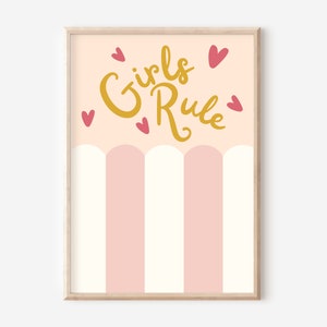 Girls Rule Print. Pretty Wall Art Perfect for Girls Rooms, a Playroom ...